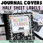 Half Sheet Label Subject Covers for Journals or Folders ...