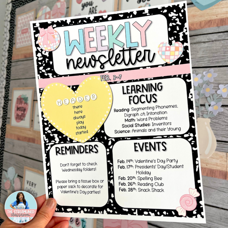 February Newsletter Templates Editable - thestreamlinedclassroom.com