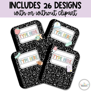 Locker Tags - Composition Notebook Cubby Tags or Name Labels ...