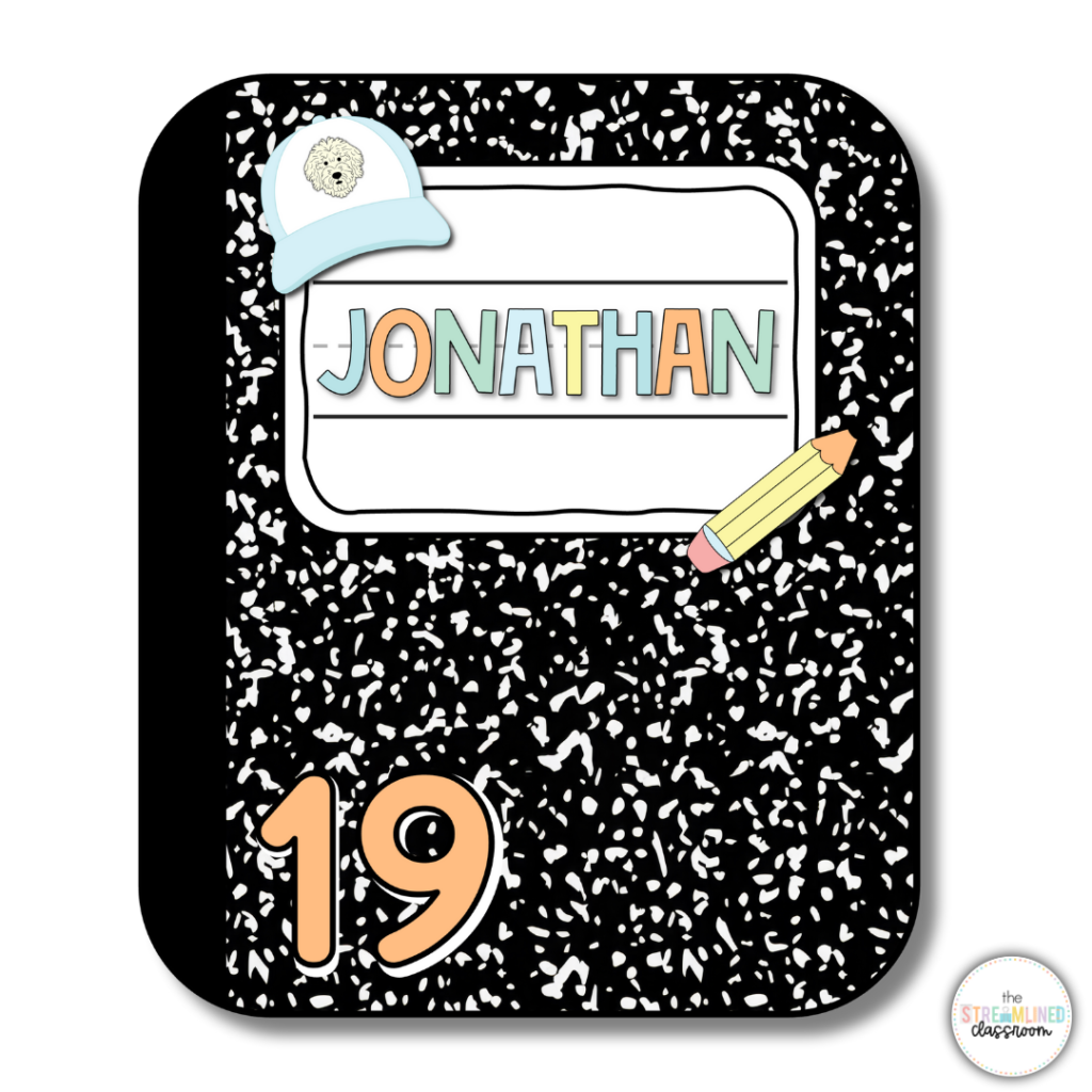 Locker Tags - Composition Notebook Cubby Tags or Name Labels ...