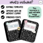 Locker Tags - Composition Notebook Cubby Tags or Name Labels ...