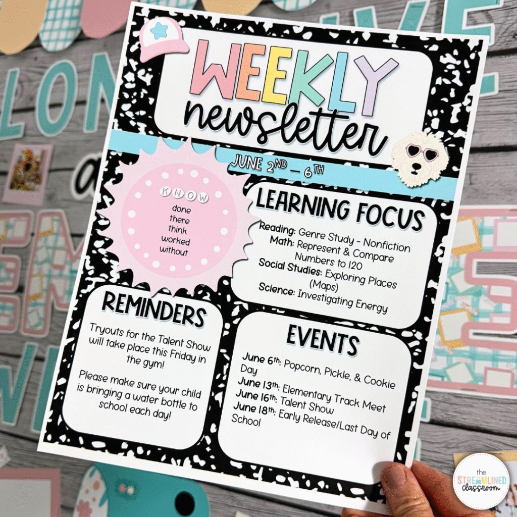 June and July Newsletter Templates - Editable - thestreamlinedclassroom.com