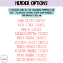 Welcome Back Bulletin Board - Crocs Theme - thestreamlinedclassroom.com