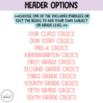 Welcome Back Bulletin Board - Crocs Theme - thestreamlinedclassroom.com